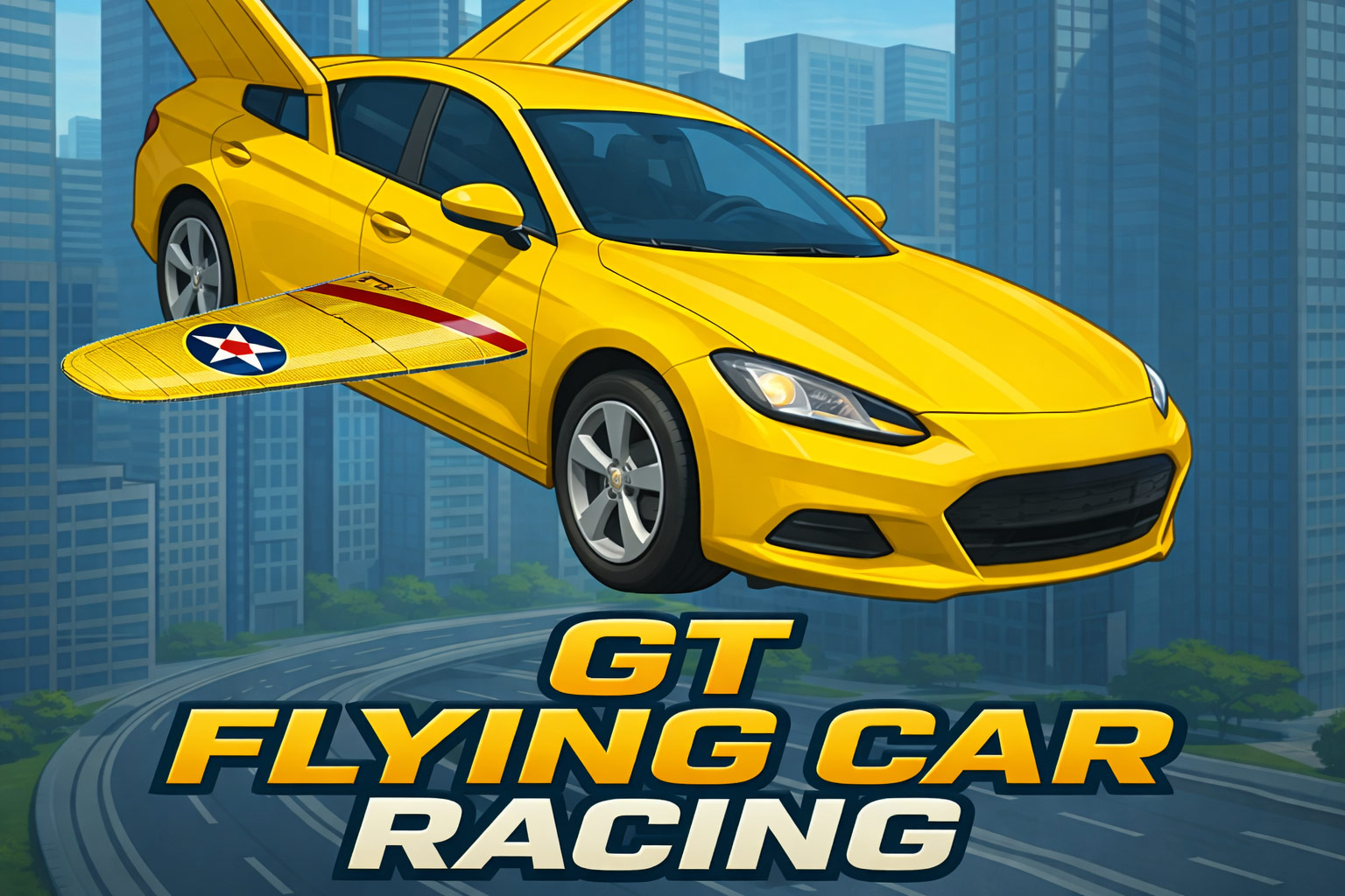 GT Flying Car Racing 🕹️ Speel Gratis op Play123